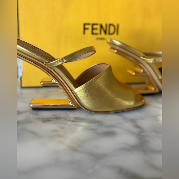 Fendi | Shoes | Sold Fendi First Gold F Heel Size 36 Never Worn Sandals ...